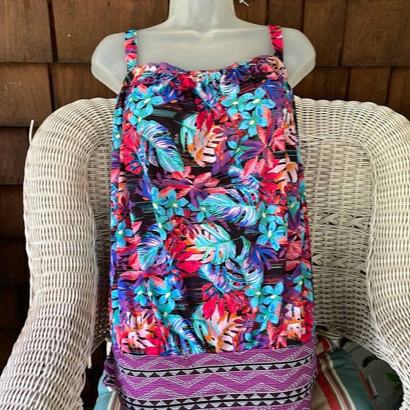 Swimsuits For All | Swim | Multi Colored Bathing Suit Separate Top With ...